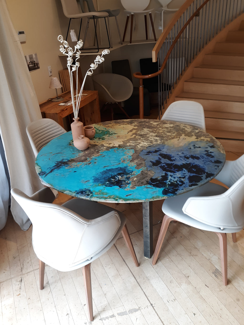 Ceramic Stone Modern Art Round Dining Table Collection – italydesign